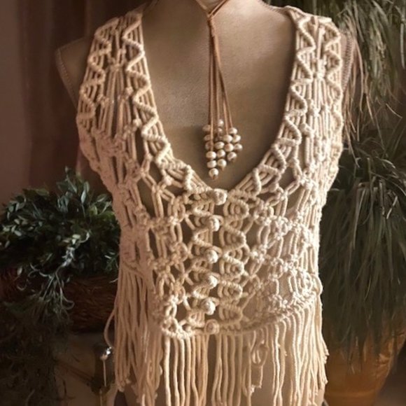 Tops | Macrame Vest Retro | Poshmark